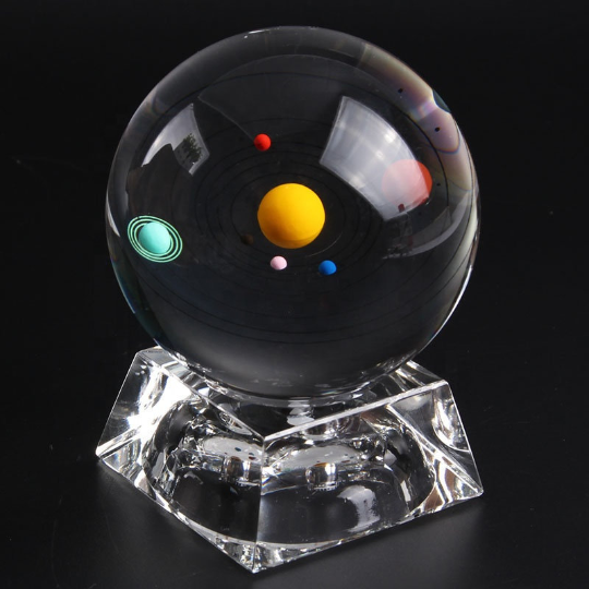 Crystal Solar System Ball 3D Glass Galaxy Miniature Universe Astronomy ...