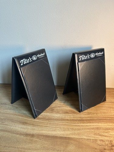 2 Black Leather Double-Sided A-Frame Table Tents Restaurant - Tito’s ...