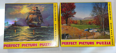 Lot of 2 - Vintage Perfect Picture Puzzles - 18.75” x 13” - Complete | eBay
