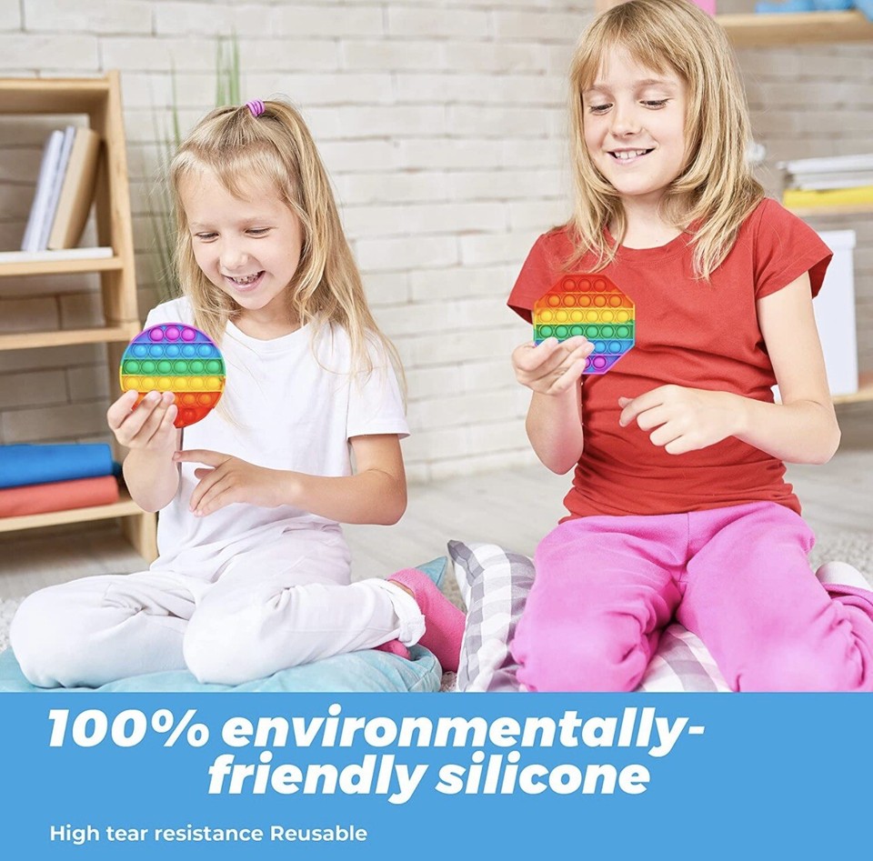 (4 Pack) Pop It Fidget Toys, Pop Its Fidgets Stocking Stuffers for Kids ...