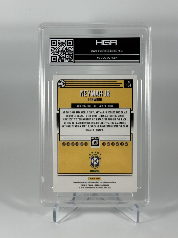 2018-19 Panini Donruss Optic #104 Neymar Jr Brazil HGA 9.5 Custom Label ...