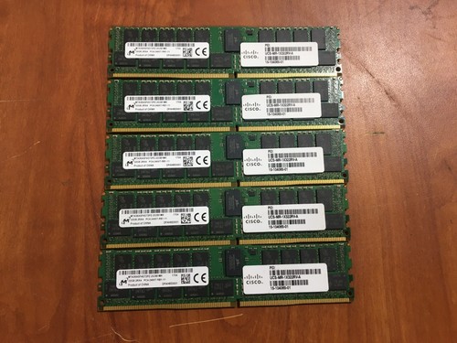 LOT OF 5: Micron 32 GB 2Rx4 PC4-2400T-RB1-11 RAM Sticks Server Memory ...