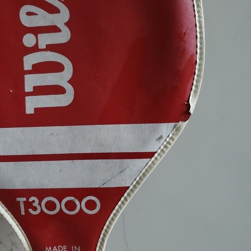 Vintage Wilson Tennis Racket Cover T3000 Red White Talon Zipper USA ...