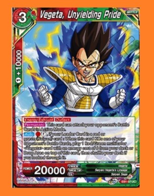Light Play DBS:M Vegeta, Unyielding Pride - EB1-57 - UC - Foil Battle ...