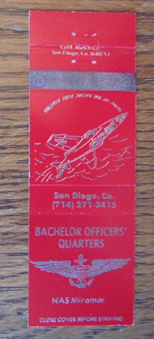 U.S. NAVY MATCHBOOK COVER: NAVAL AIR STATION MIRAMAR SAN DIEGO CA ...