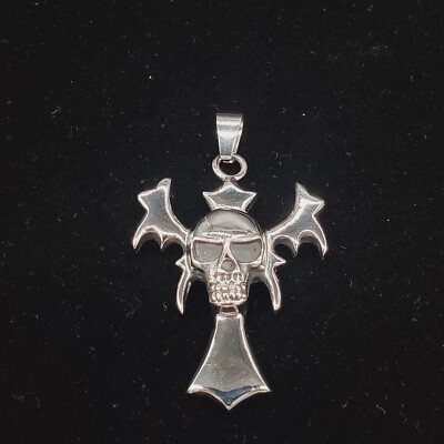Stainless Steel Skeleton Skull Cross Pendant | eBay