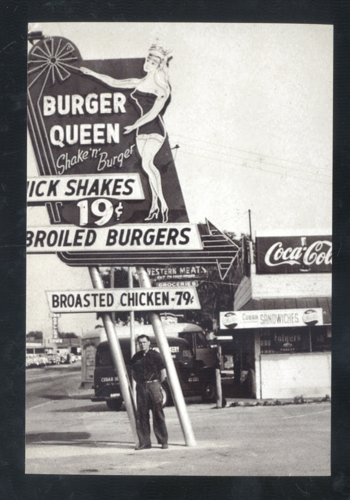 REAL PHOTO BURGER QUEEN RESTAURANT MILK SHAKES ADVERTISING POSTCARD ...