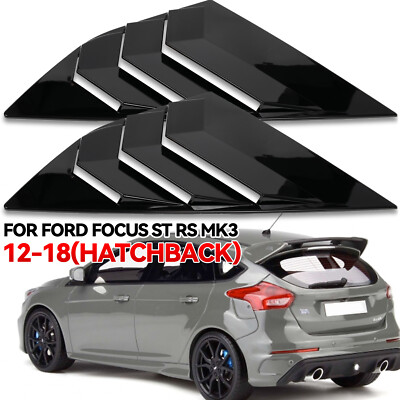 Rear Window Louvers Vent For Ford Focus ST RS MK3 Hatchback Blinds Side ...