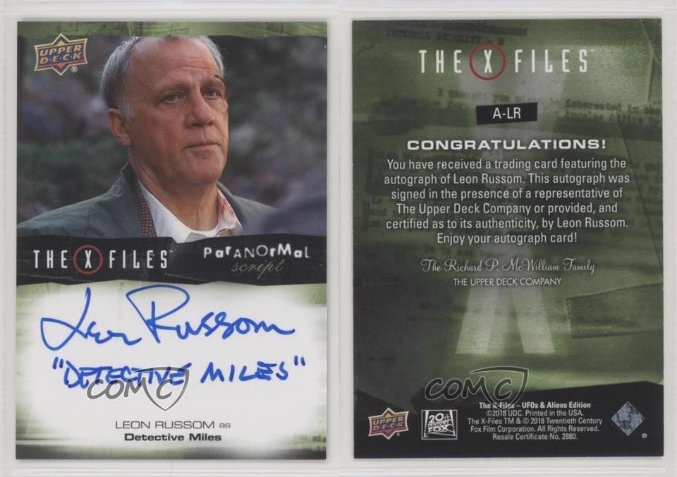 2019 X Files: UFOs and Aliens Paranormal Script Inscription Leon Russom ...