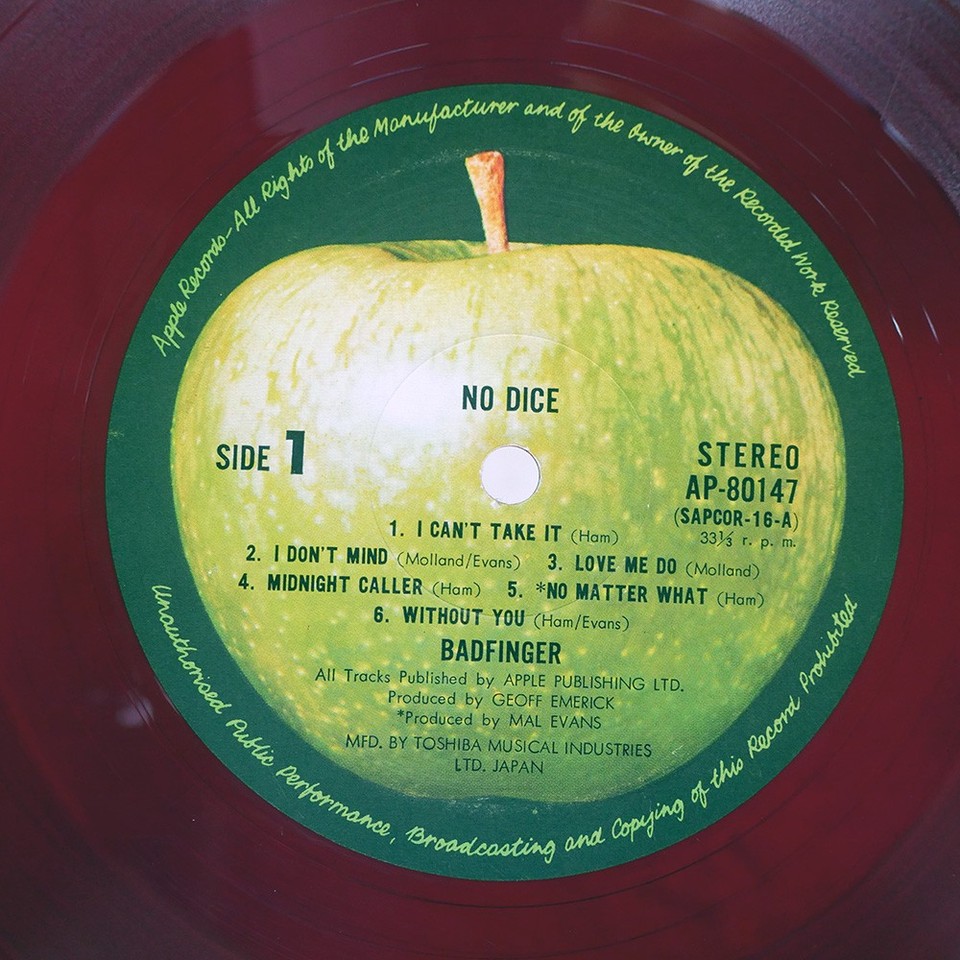 BADFINGER NO DICE APPLE AP80147 Japan RED VINYL VINYL LP | eBay