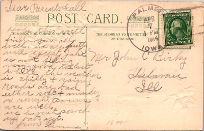 GOLDPATH: US POSTCARD 1914, PALMER, IOWA, CV768_P22 | eBay