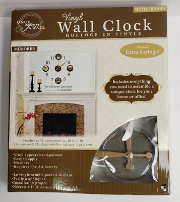 Once Upon a Wall Vinyl Decal Sticker Wall Clock Kit 4 Frames DCWV Home ...