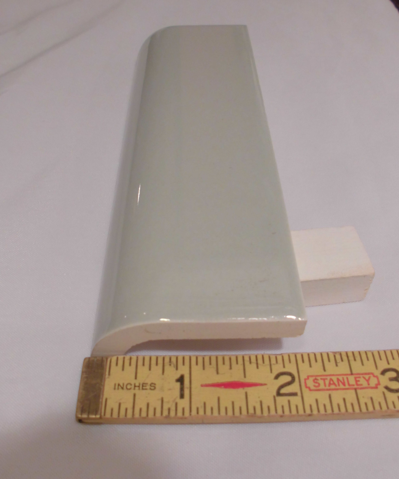 1 pc. Dove Gray: Glossy Ceramic Radius Bullnose Tile by Wenczel Co. 2 ...