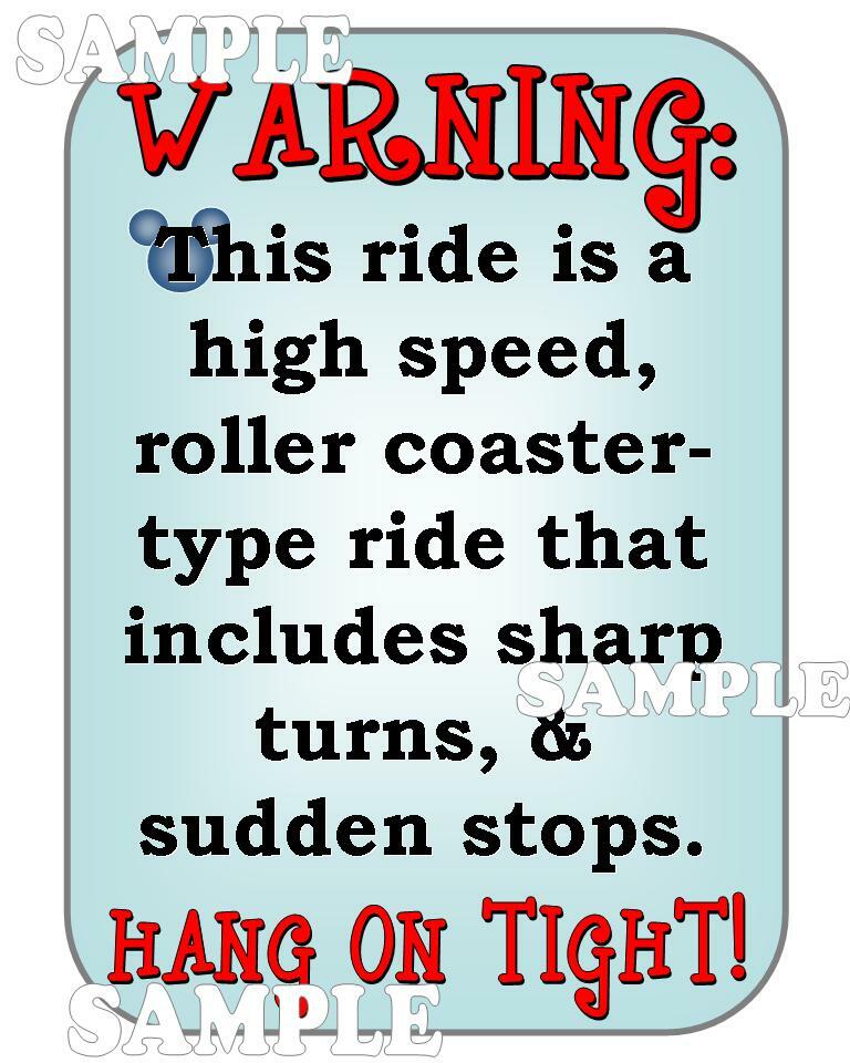 Disney World Disneyland Magic Kingdom Splash Mountain Warning Scrapbook ...