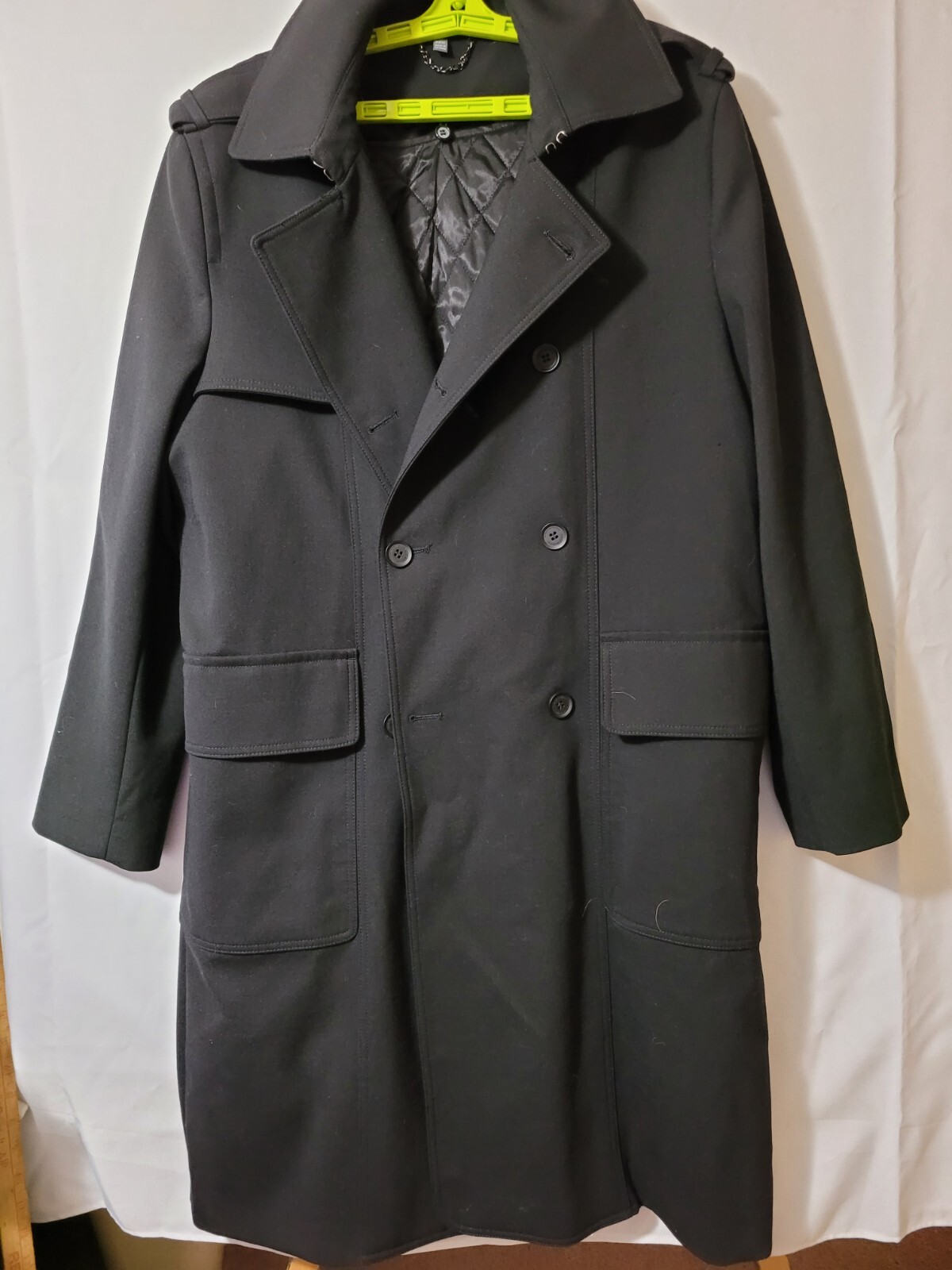 Twin Hill American Airlines Mens Wool Pilot Trench Coat Medium Length ...