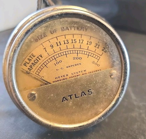 Vtg Atlas Heyer DC Volt Meter Gauge Gage Battery Cell Tester Hot Rat ...