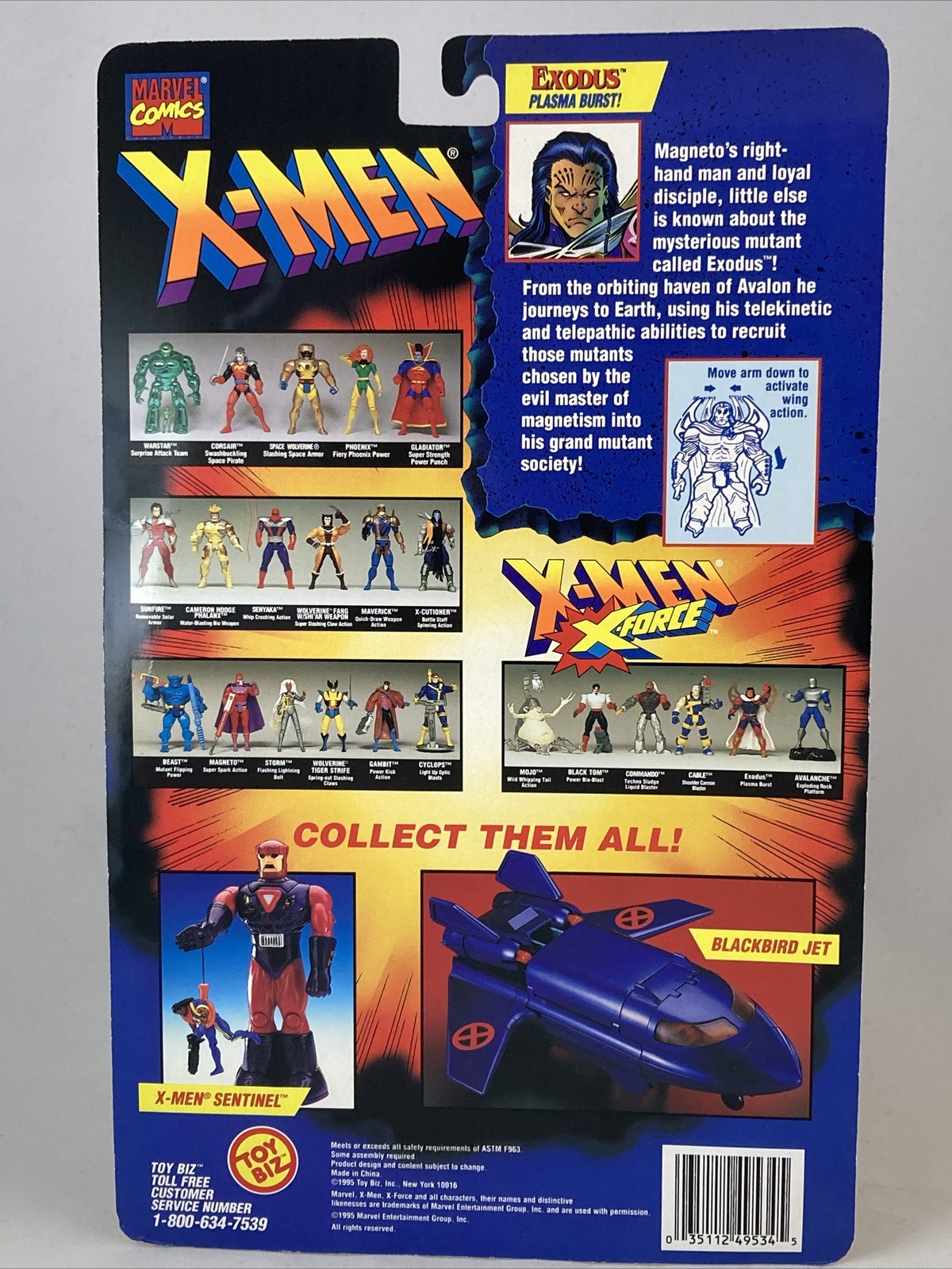 Exodus X-Men/X-Force Marvel Action Figure Toybiz 1995 New Very Nice | eBay