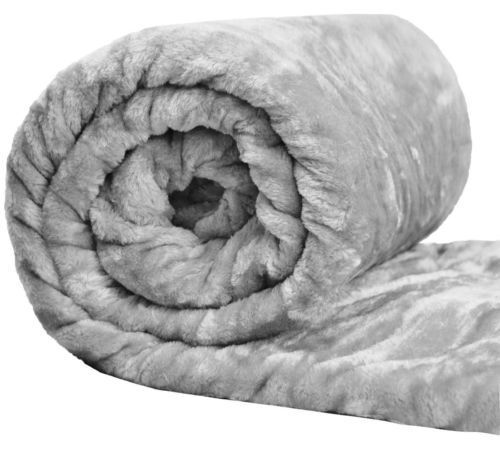 NEW Mink Faux Fur Throw Silver Grey Colour Extra Large King Size 200cm ...
