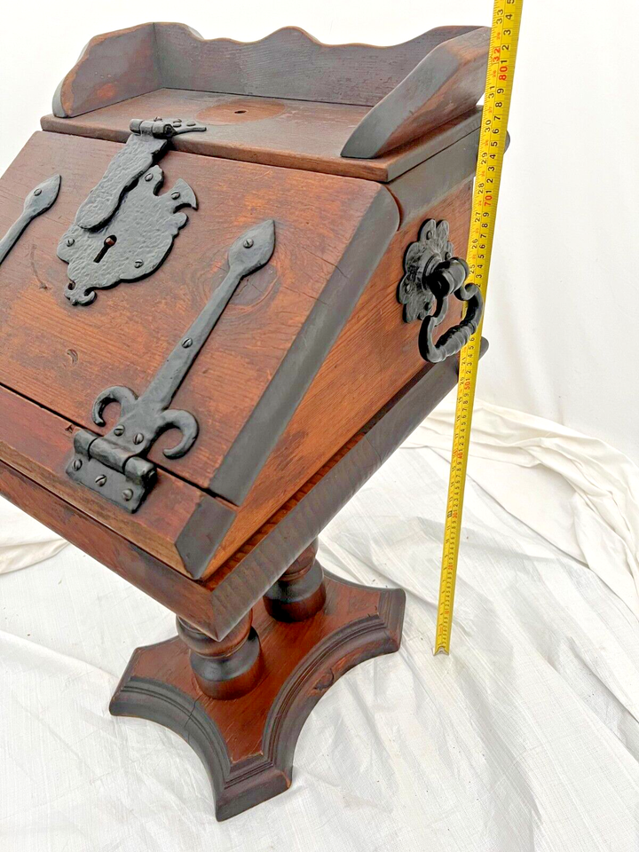 Antique Davenport Ship Captain's Desk flip up top Hand Forged Iron ...