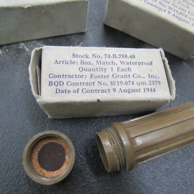 WWII US GI Match Safe NOS Original WW2 Surplus In 44' dated box ...