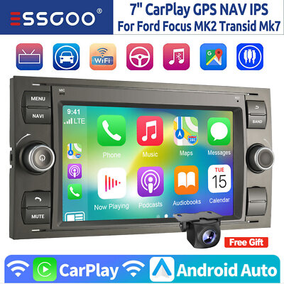 Apple CarPlay Car Stereo Ford Transit Mk7 Kuga Focus Android 13 DAB GPS ...