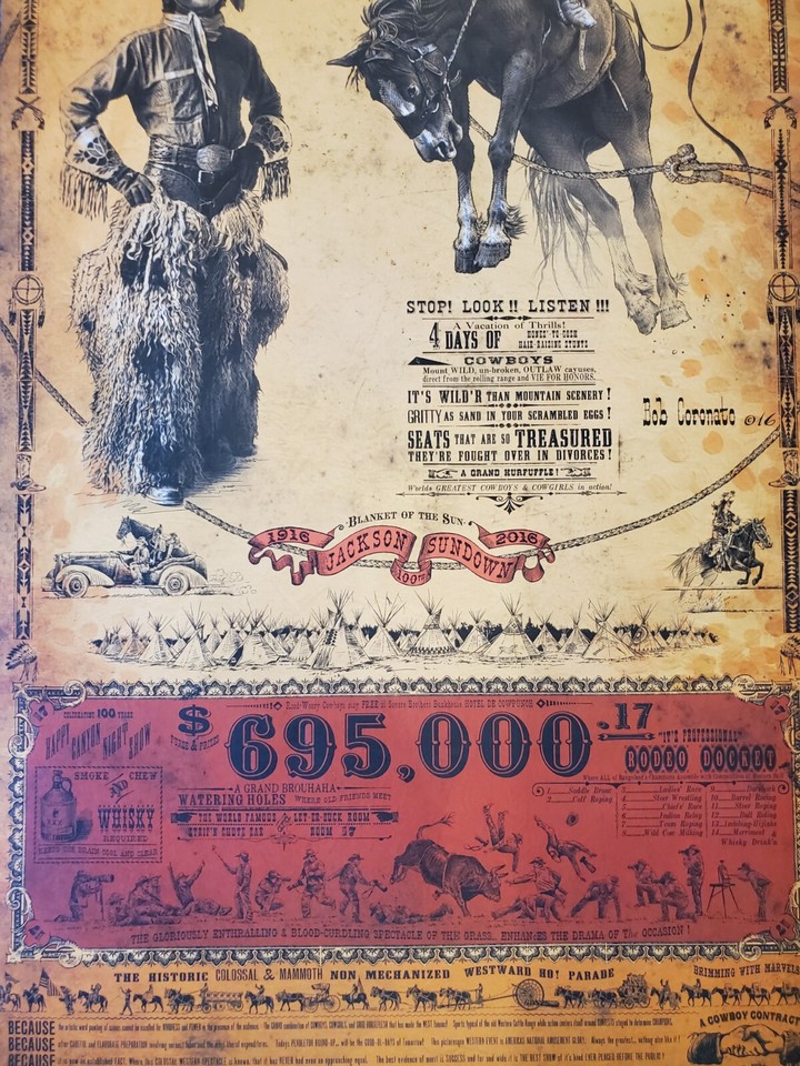 Pendleton Round Up Rodeo poster western Art Bob Coronato Oregon Jackson ...