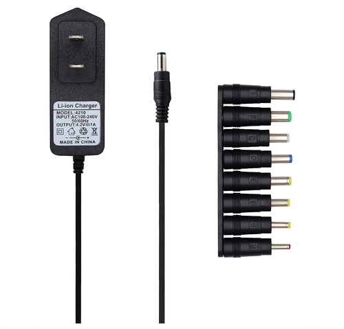 Universal AC/DC 4.2V 1A Power Adapter Wall Charger - 8 Charger Tip ...