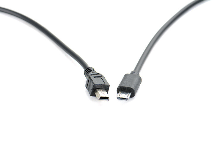 1 Ft (30cm) USB 2.0 Micro B 5-pin to Mini B 5-pin Male OTG Adapter ...