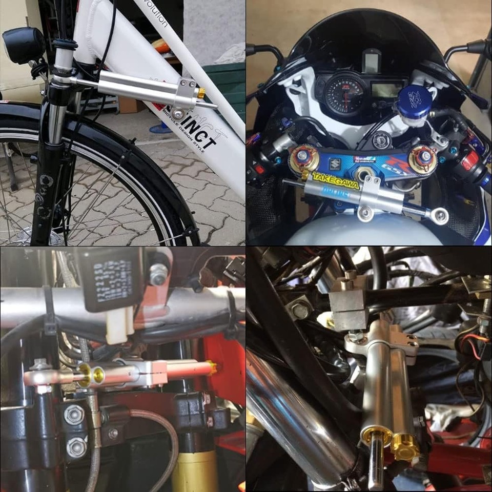 Motorcycle Steering Dampers Stabilizer Universal Adjustable for 600cc ...