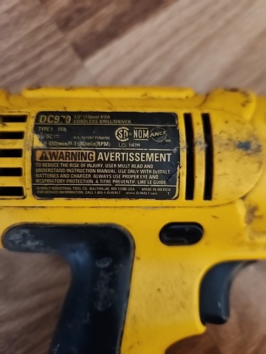 DEWALT DC970 18v Cordless Drill Driver 1/2" WITH DC9098 BATTERY | eBay