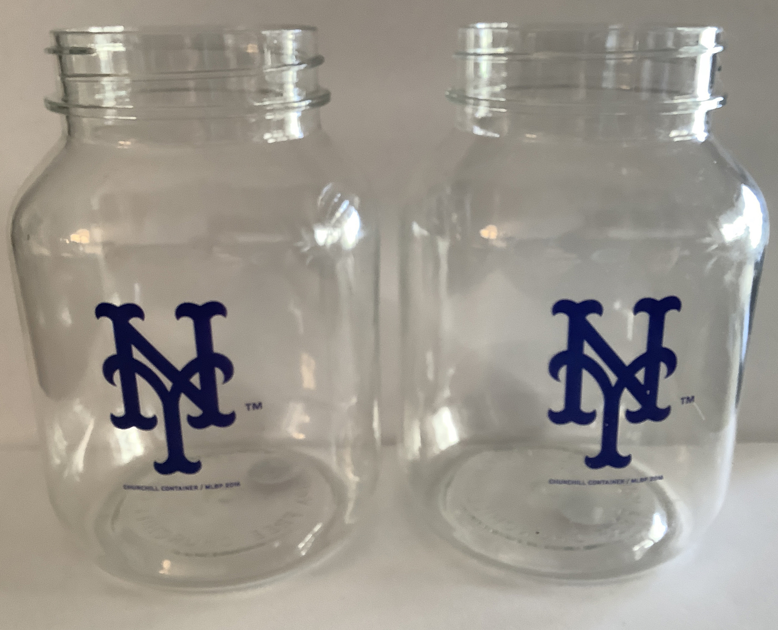 New York Mets Mason Jar Cups-Churchill Container 2016 (2) Plastic Cups ...