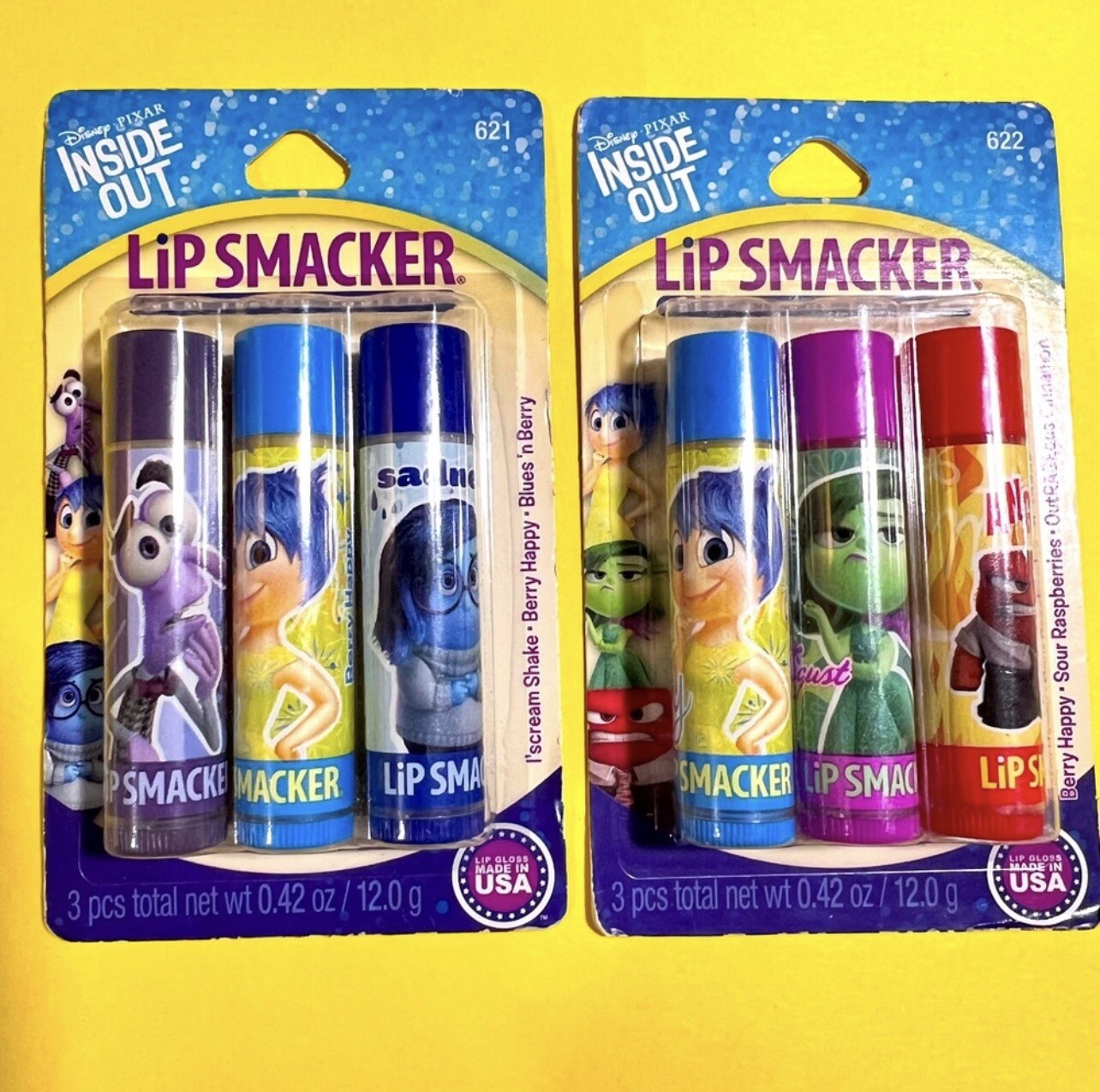 6 DISNEY INSIDE OUT Lip Smacker Gloss Balms Collection #621 #622 Berry ...