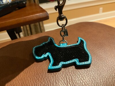 NEW COACH Black Sequins Scottie DOG Pet Keychain/Key Ring/Purse Charm ...
