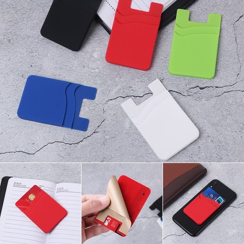 Hot Sale Universal Silicone Elastic Card Pocket Wallet Case Phone Card ...