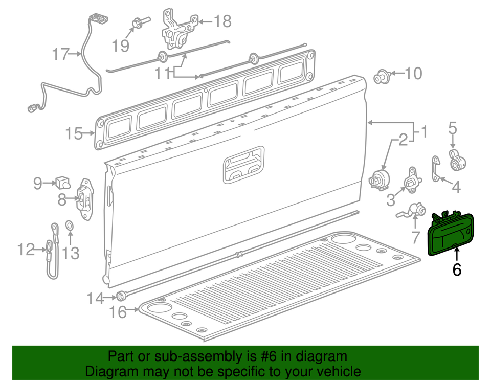 Genuine GM Black Tailgate Handle 84203908 | eBay