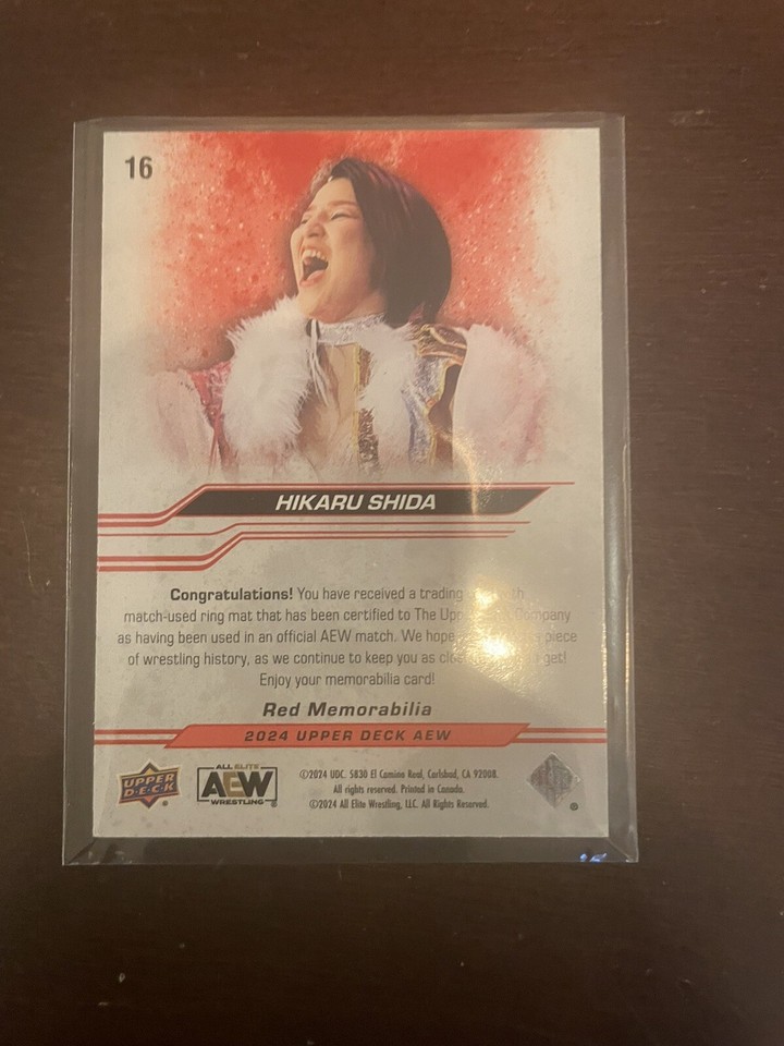 Hikaru Shida Red Memorabilia /49 AEW 2024 Flagship Upper Deck Holy ...