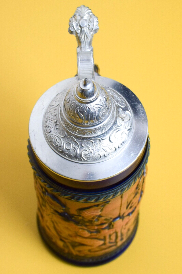 Vintage 1862 Made in Germany GERZ Lidded 3D Pub Scene Beer Stein | eBay