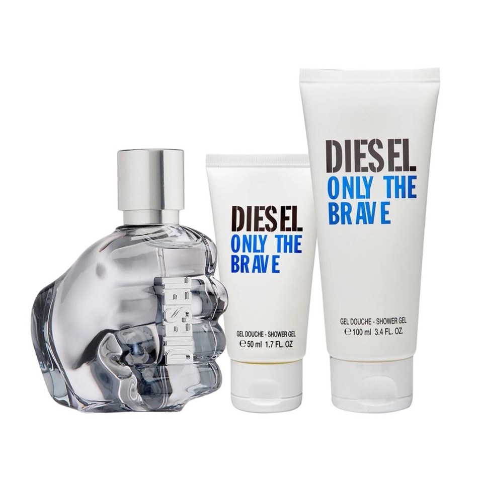 DIESEL ONLY THE BRAVE 3 PCS SET FOR MEN: 4.2 oz EDT + 3.4oz & 1.7oz ...