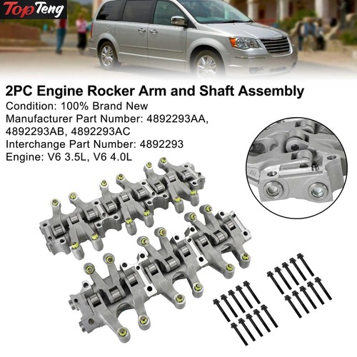 2* Engine Rocker Arm and Shaft Assembly for Chrysler Dodge 3.5L 4.0L ...