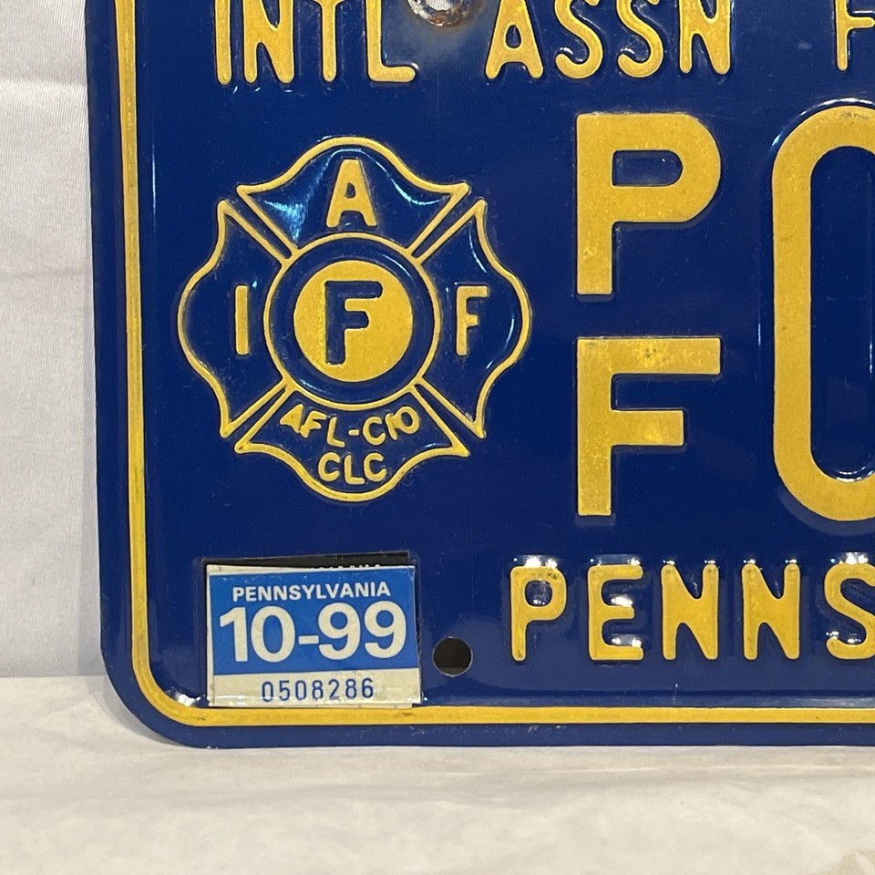 Pennsylvania International Association of Fire Fighters License Plate ...