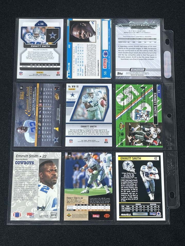 (9) Different EMMITT SMITH Football Card Lot Dallas Cowboys HOF | eBay