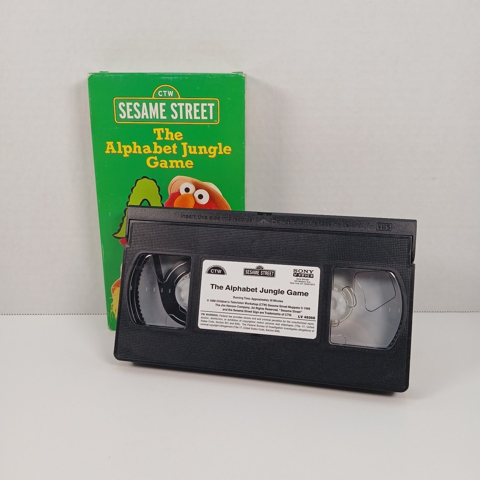 3 VHS Sesame Street Elmo Alphabet Jungle Game, Great Numbers Game, Best ...