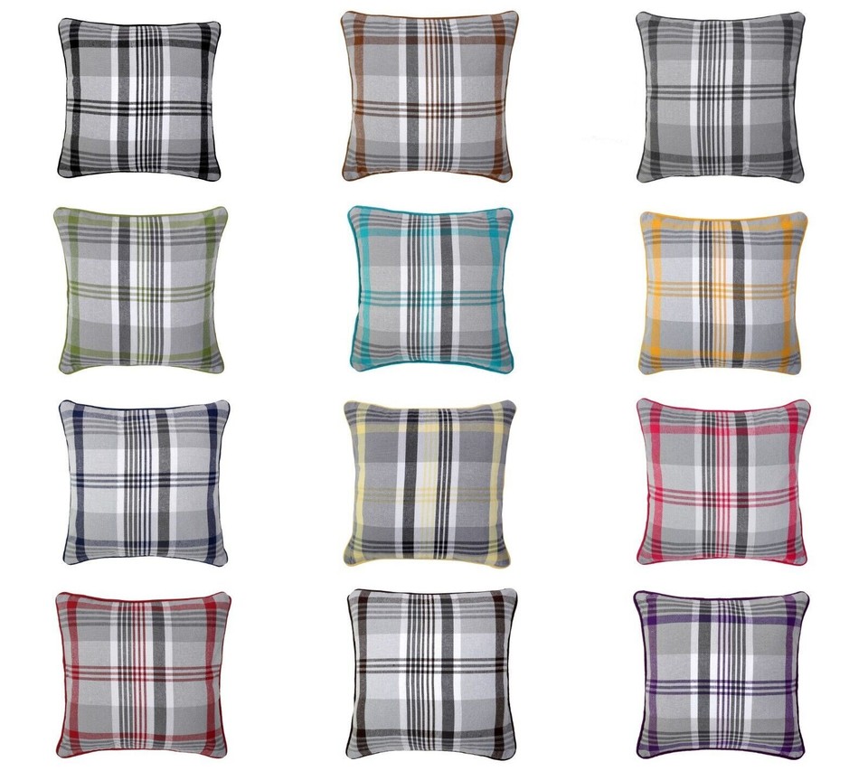 Tartan Check Cushion Covers 100% Cotton Regular Best Stylish Covers And ...