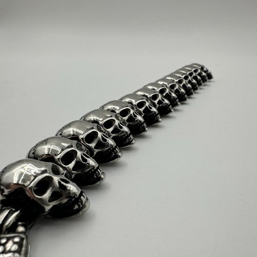 Steel Time Heavy Punk Gothic Rocker Biker Skull Chain Stainless Steel ...