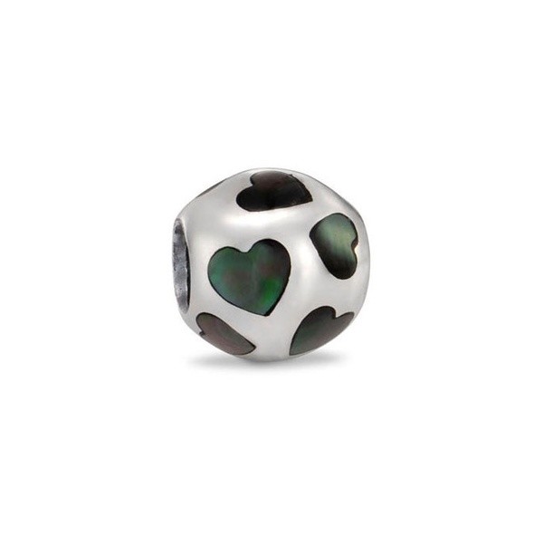 Genuine Pandora Charm "Black Mother of Pearls Hearts"… - Gem