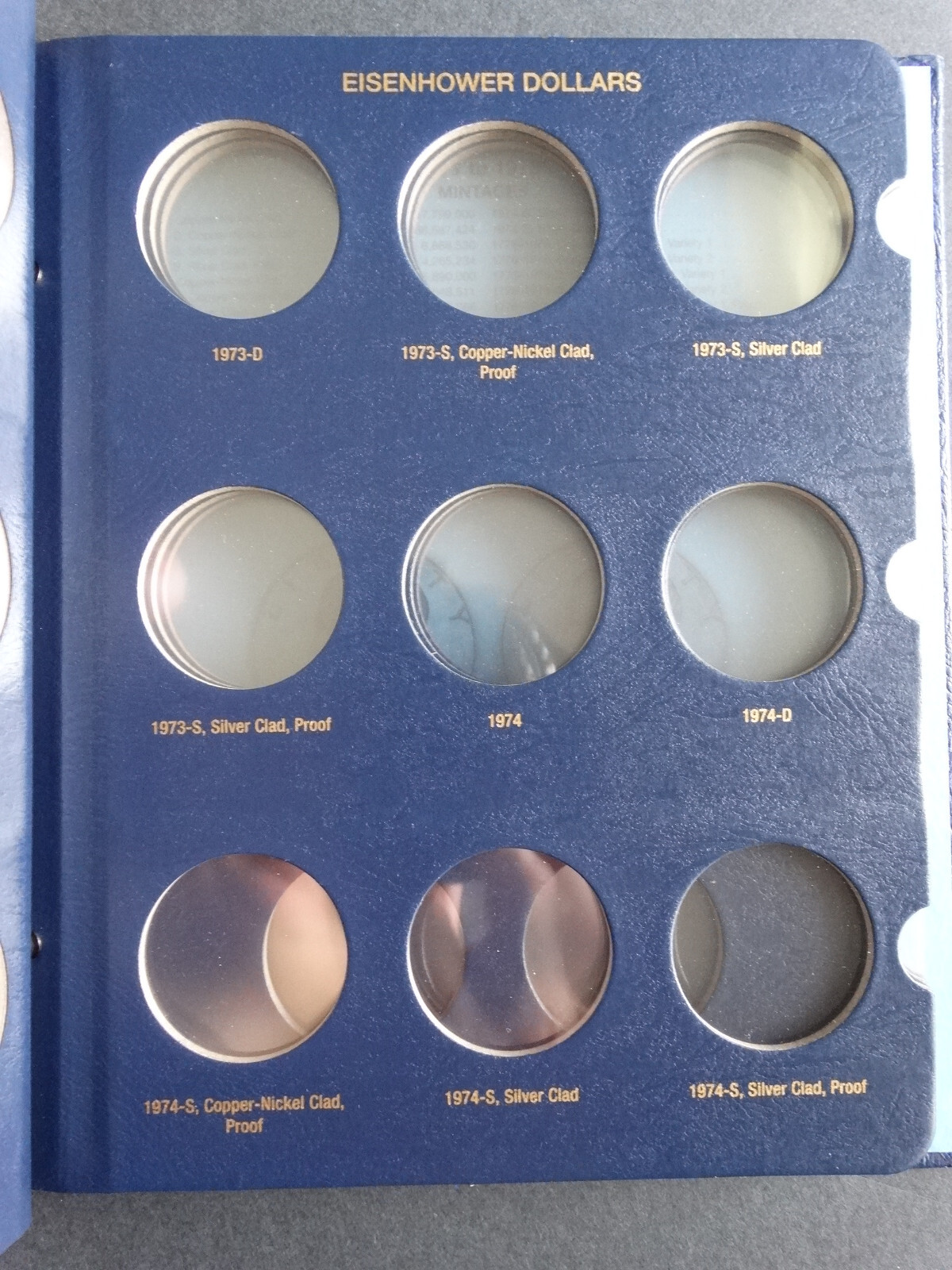 Whitman Eisenhower Dollars Coin Album Book P,D and SF 1971-1978 #9131 ...