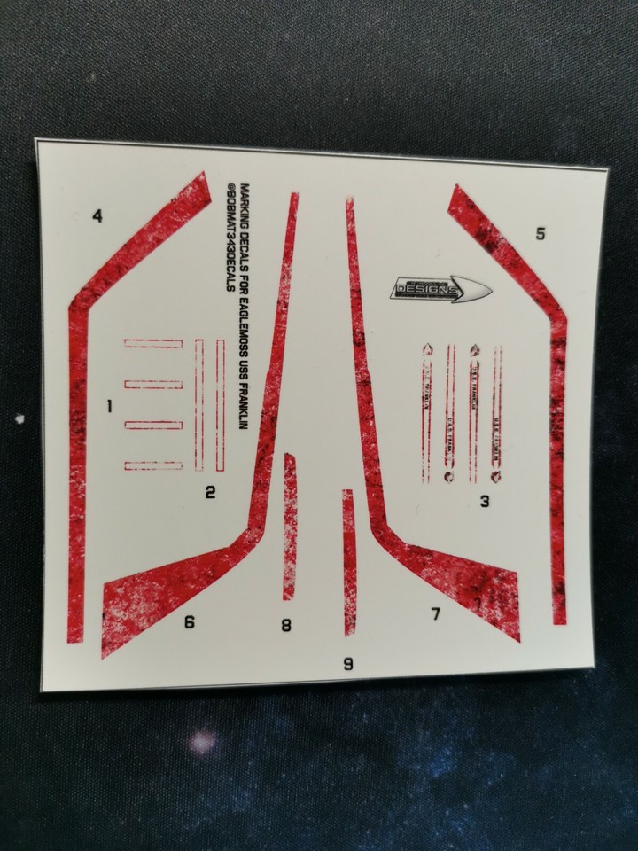 USS FRANKLIN NX-326 CUSTOM DECALS Star Trek Starships EAGLEMOSS - NO ...