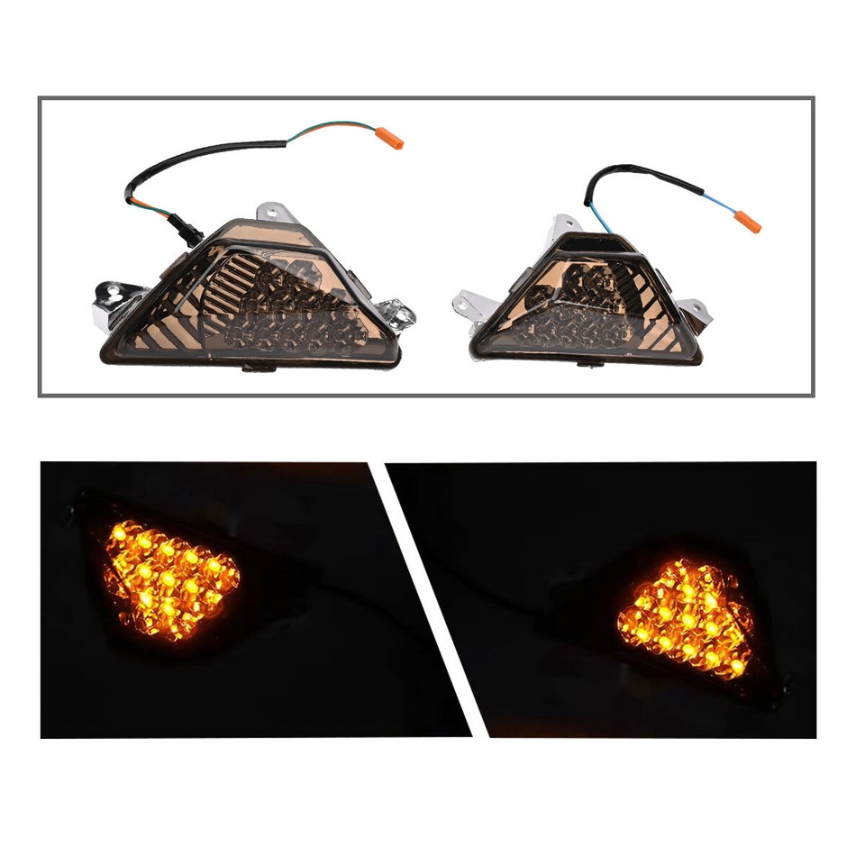 LED Turn Signal Light W/ Bulbs For KAWASAKI NINJA 250 300 400 650 ZX6R ...