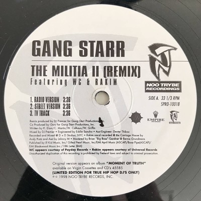 Gang Starr The Militia II Remix 12" US Used Hip-Hop Record | eBay