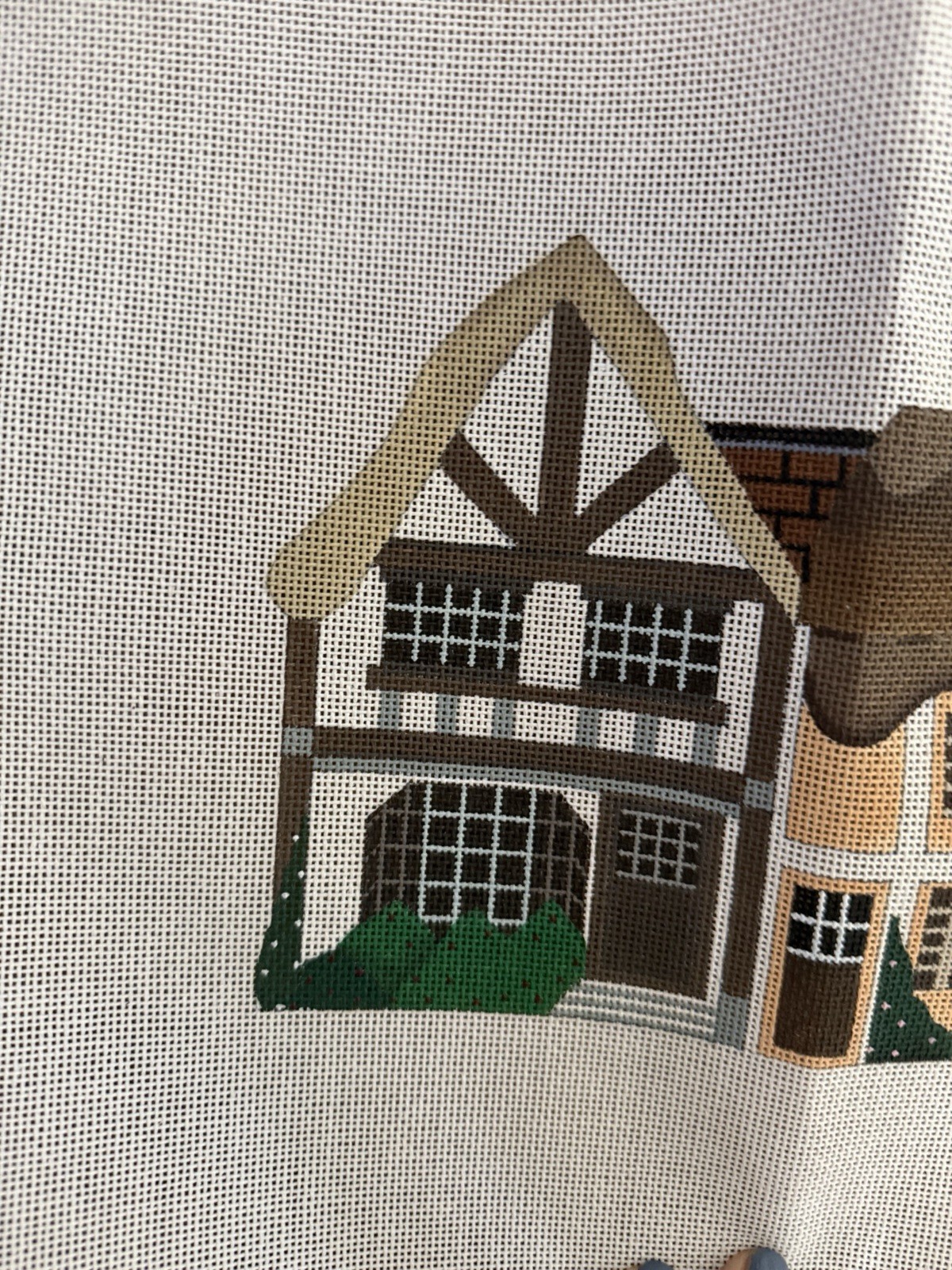 Hand-painted Needlepoint Canvas By Dede townhouses 14 Count | eBay